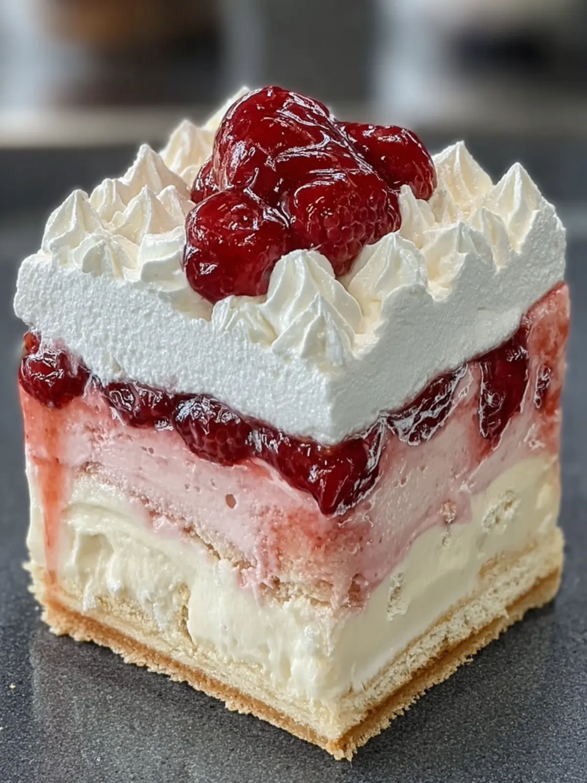Layered Raspberry Meringue Dessert